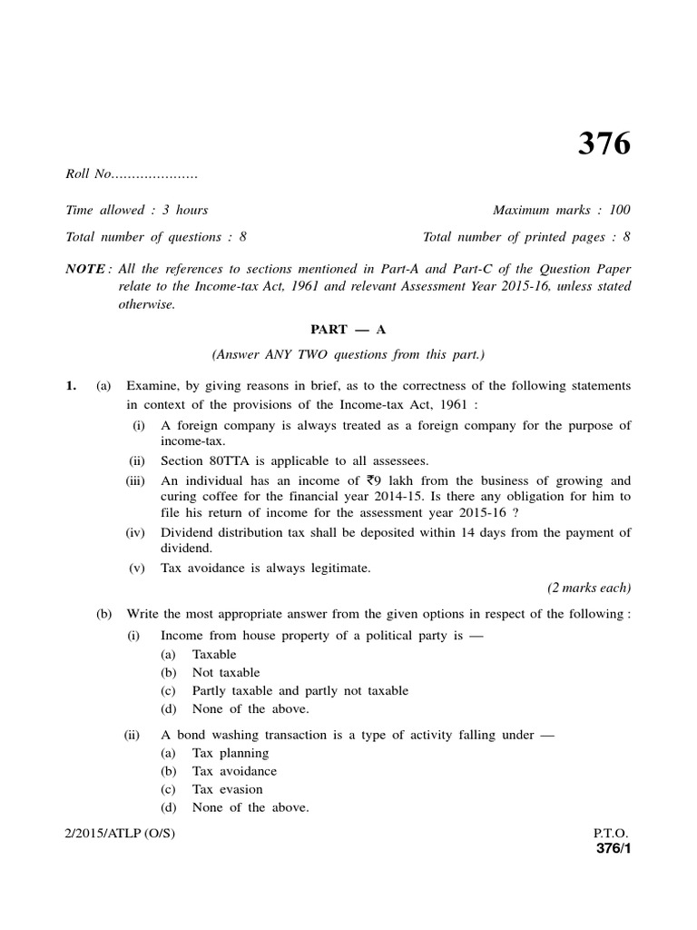 NOTE: All The References To Sections Mentioned in Part-A and Part-C of ...