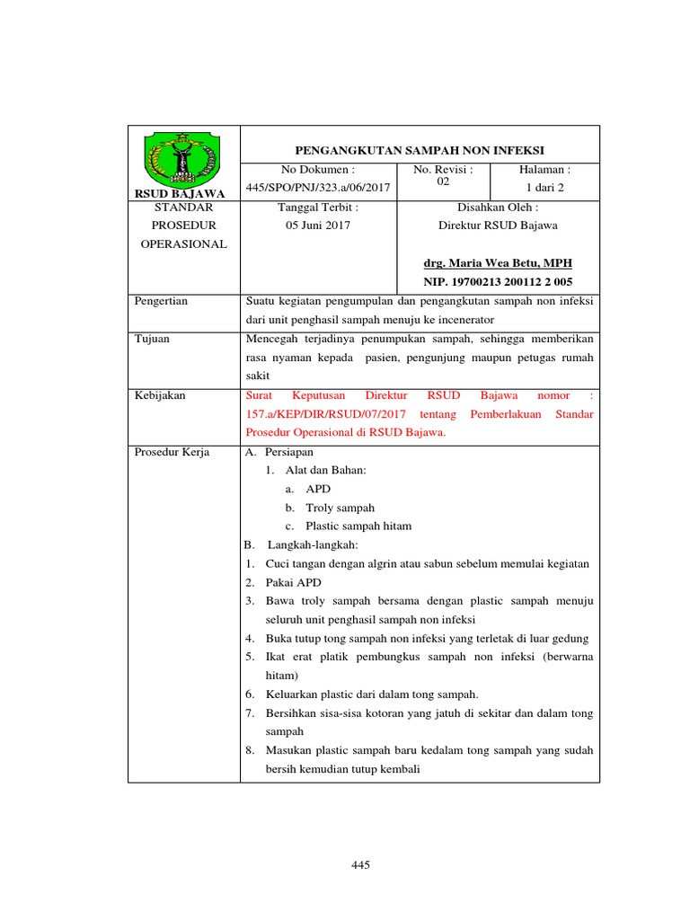 Sop Pengangkutan Sampah | PDF