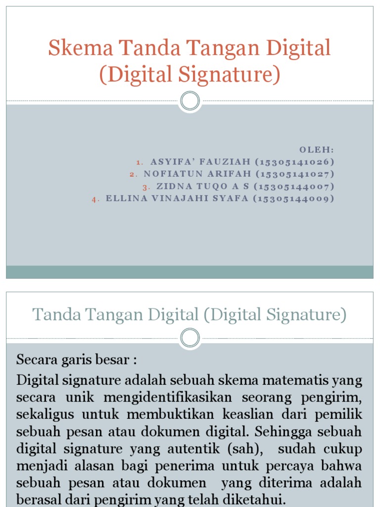 Skema Tanda Tangan Digital (Digital Signature) Fix | PDF