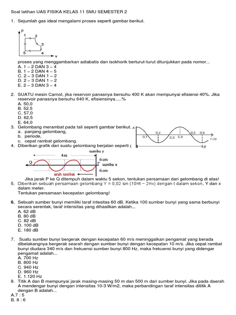 Soal Latihan Uas Fisika Kelas 11 Smu Semester 2 Murid | PDF | Metode & Bahan Ajar | Sains ...