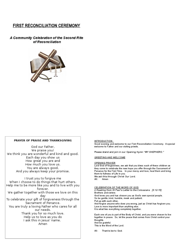 Reconciliation 2008 Ceremony | PDF | Forgiveness | Penance