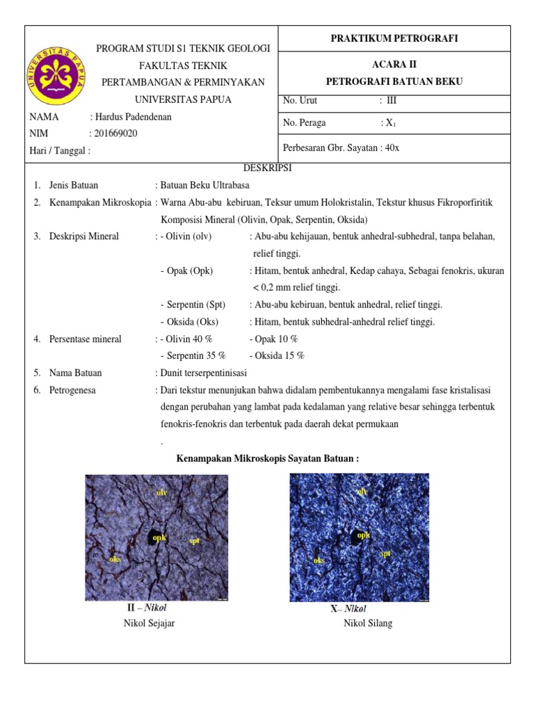 Deskripsi Petrografi Batuan Beku | PDF | Sains & Matematika