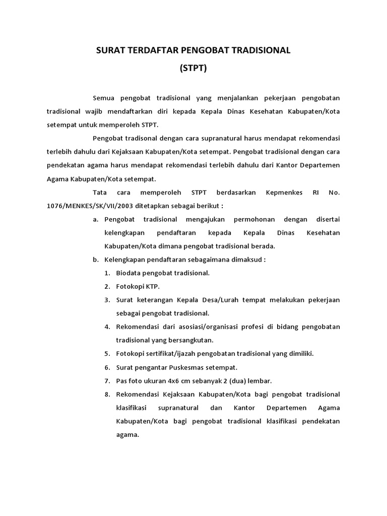 Syarat STPT - Sipt | PDF