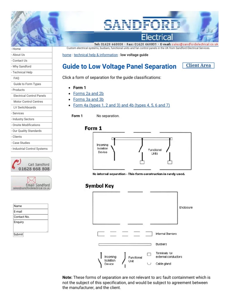 Guide To Low Voltage Panel Separation: Click A Form of Separation For ...