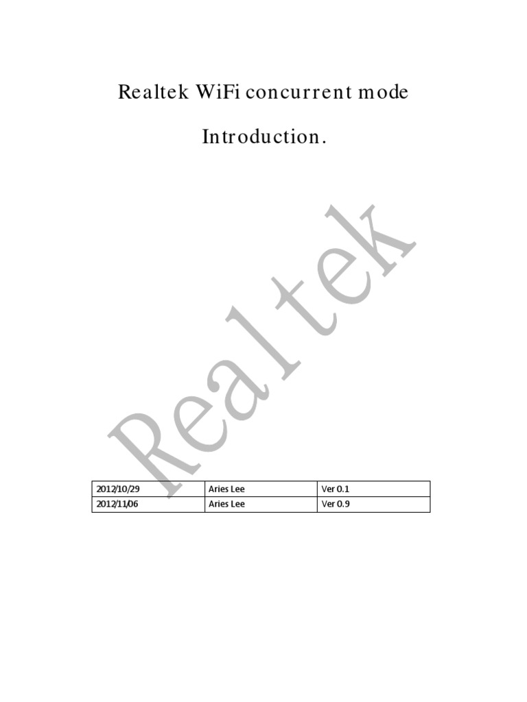 Realtek WiFi Concurrent Mode Guide | PDF | Data Transmission | Electronics