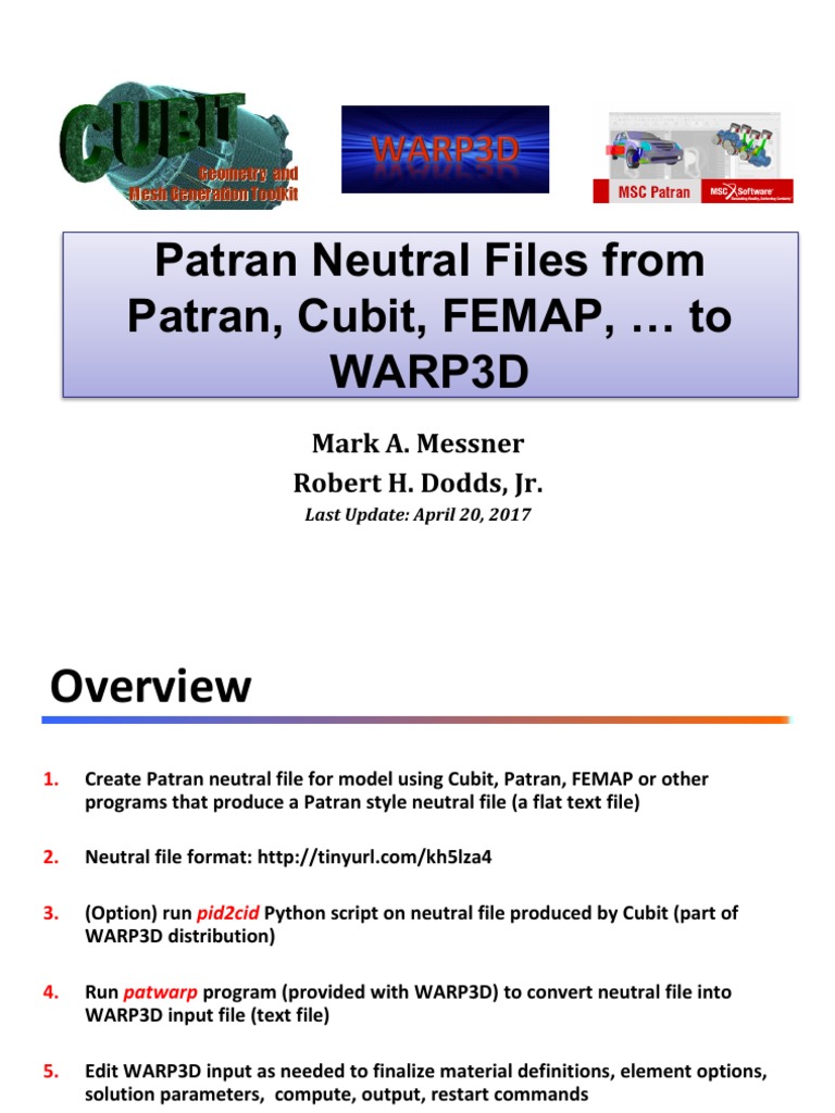 Workflow Patran Neutral To WARP3D | PDF | Parameter (Computer Programming) | Computer File