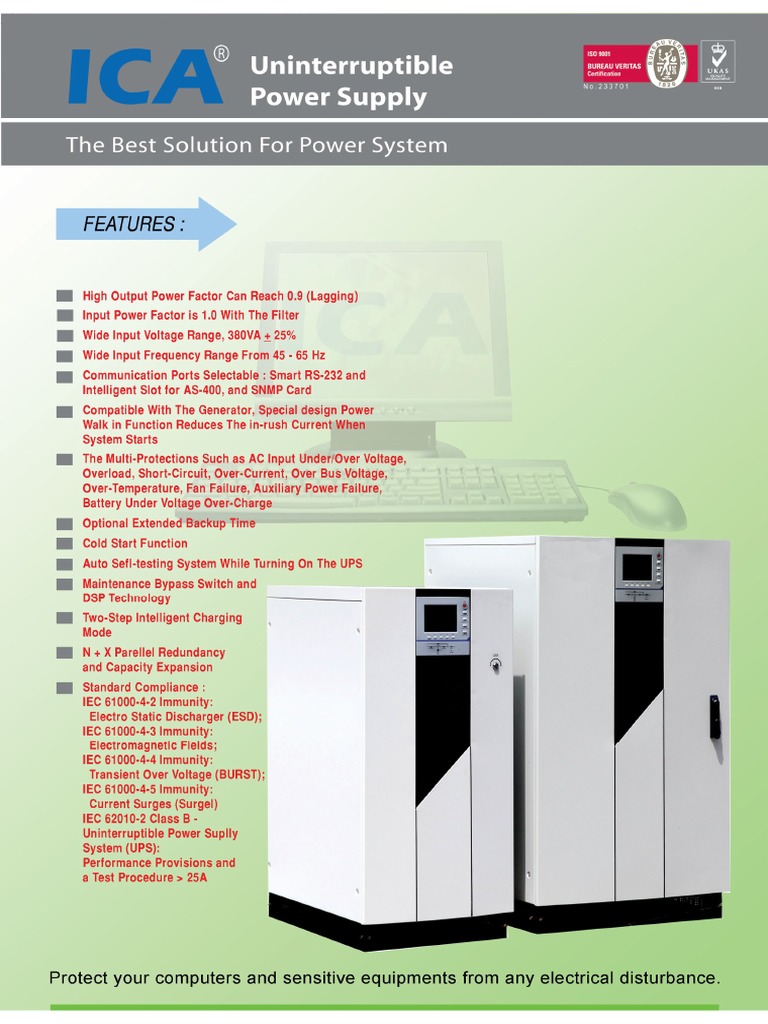 Technical Specifications for SIN Series UPS Models | PDF | Power ...