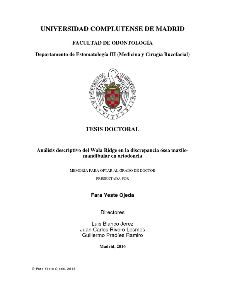 Análisis Descriptivo Del Wala Ridge en La Discrepancia Ósea ...