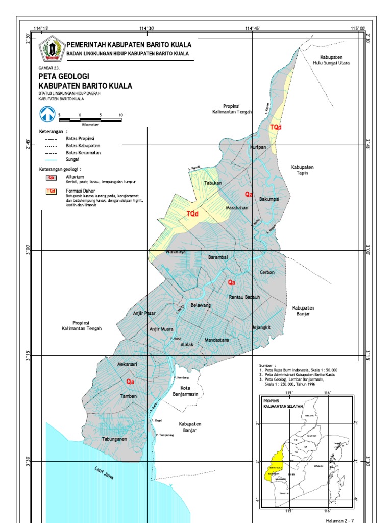 Geological Map of Barito Kuala Regency | PDF