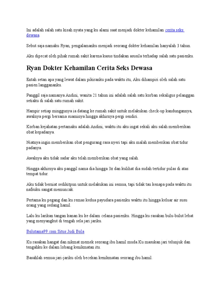 Dokter Kehamilan Cerita Seks Dewasa | PDF