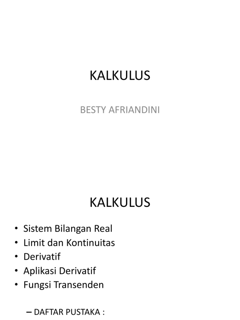 Kalkulus: Konsep Dasar dan Kontrak Kuliah | PDF