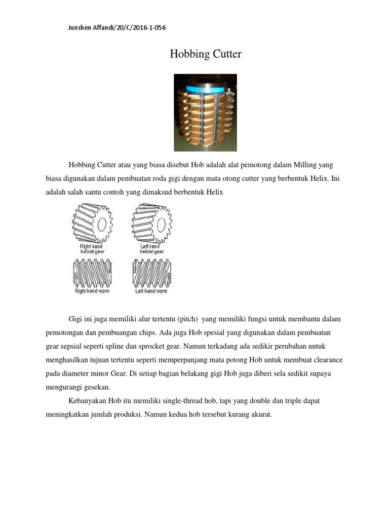 Panduan Mengasah Hobbing Cutter | PDF