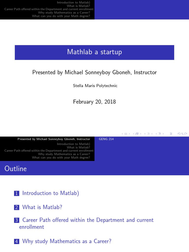 Math Department Presentation | PDF | Matlab | Science