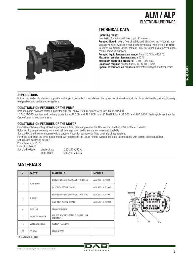 Dab Alp 800T PDF | PDF | Pump | Building Engineering