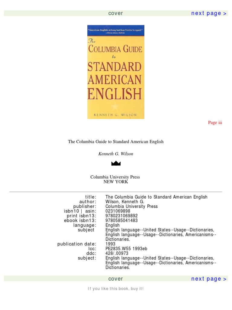 The Columbia Guide To Standard American English PDF | PDF | Adjective ...