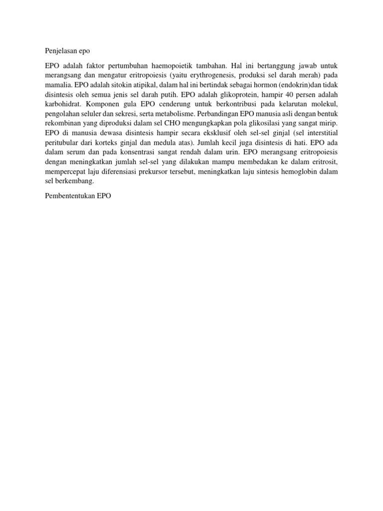 EPO: Role and Therapeutic Applications | PDF | Self-Improvement | Wellness