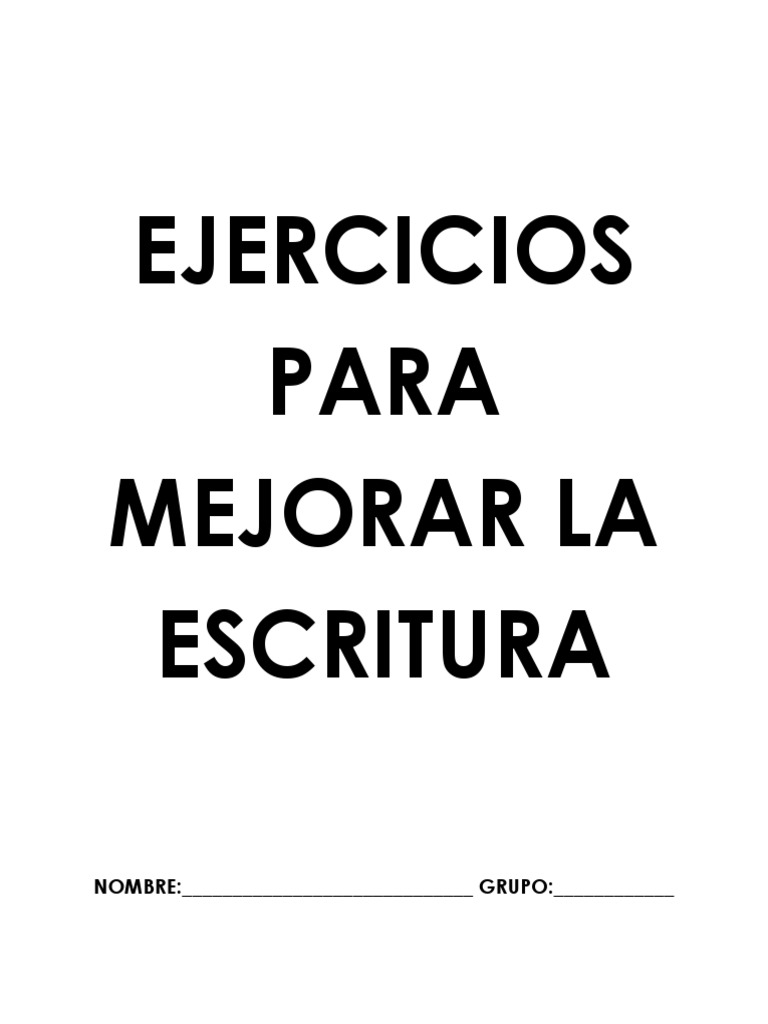 Ejercicios para Mejorar La Escritura | PDF