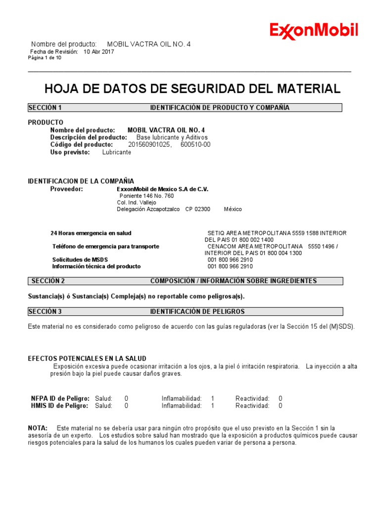 Mobil Vactra Oil No 4 | PDF | Electrostatic Discharge | Water