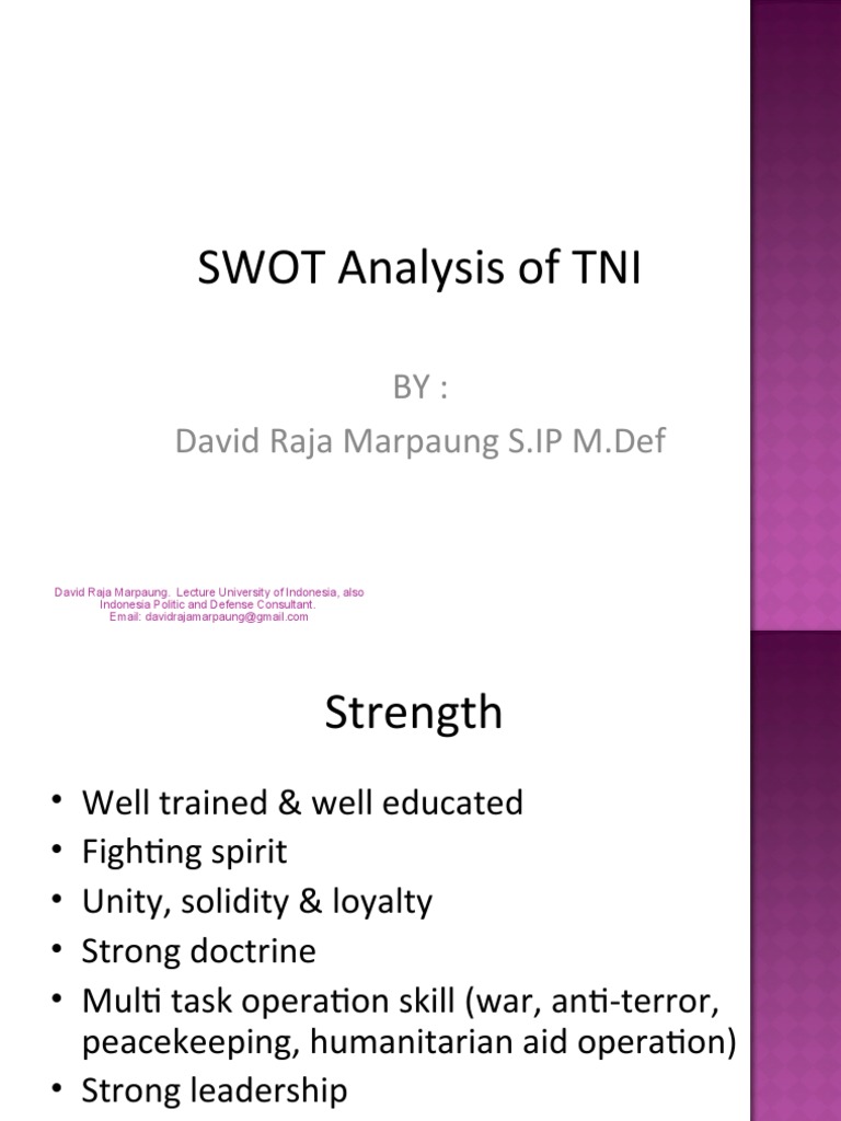 SWOT Analysis of Indonesia Armed Forces | PDF