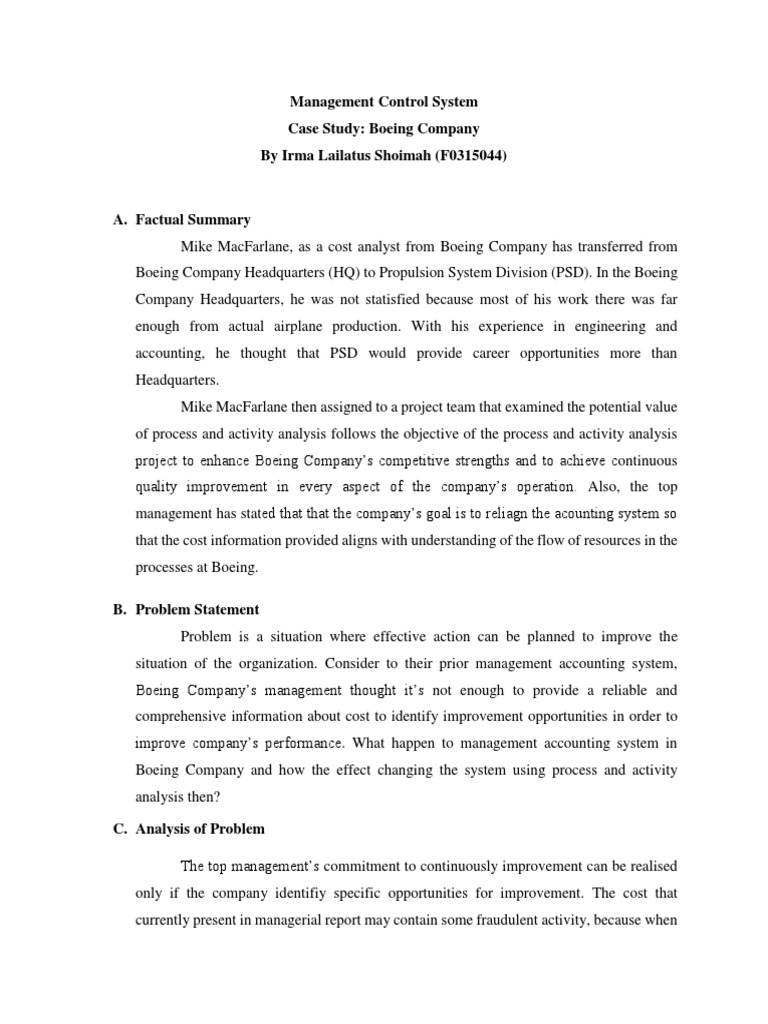 Case Study Boeing | PDF | Management Accounting | Business Process