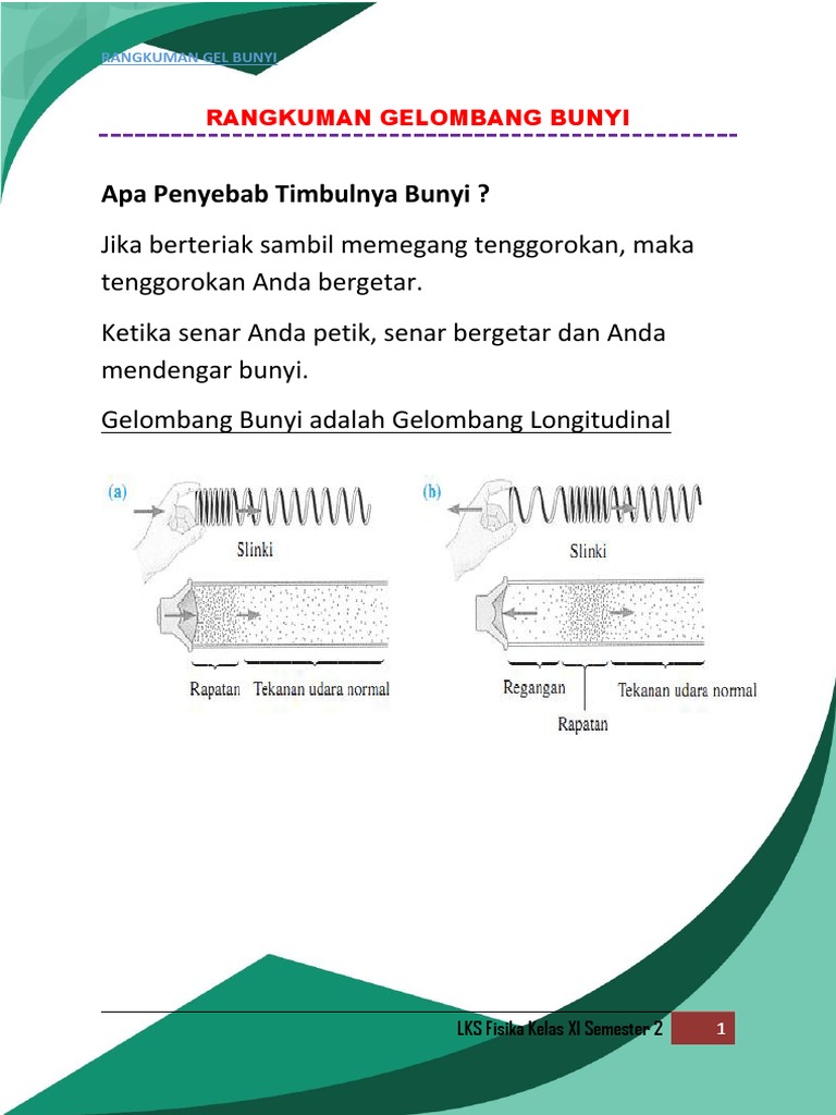 RANGKUMAN Gel Bunyi PDF | PDF | Sains & Matematika