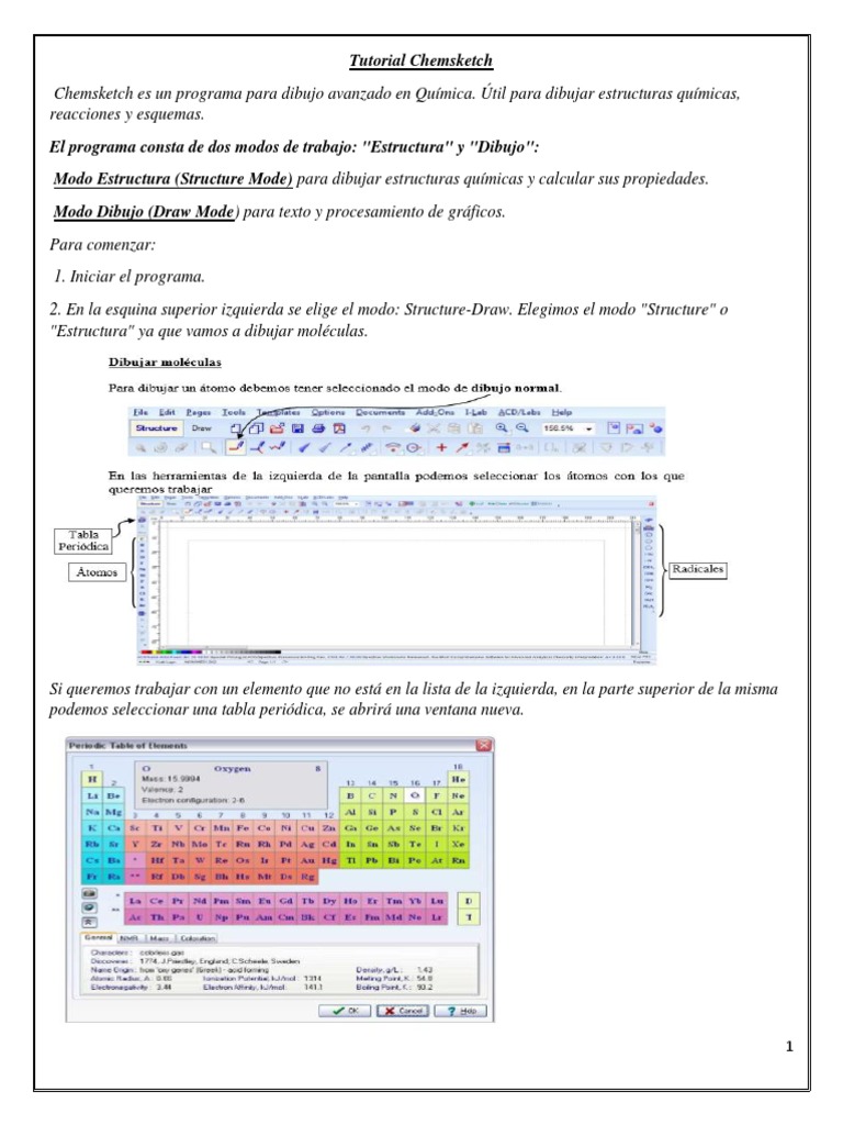 Tutorial Chemsketch | Descargar gratis PDF | Ventana (informática) | Enlace químico