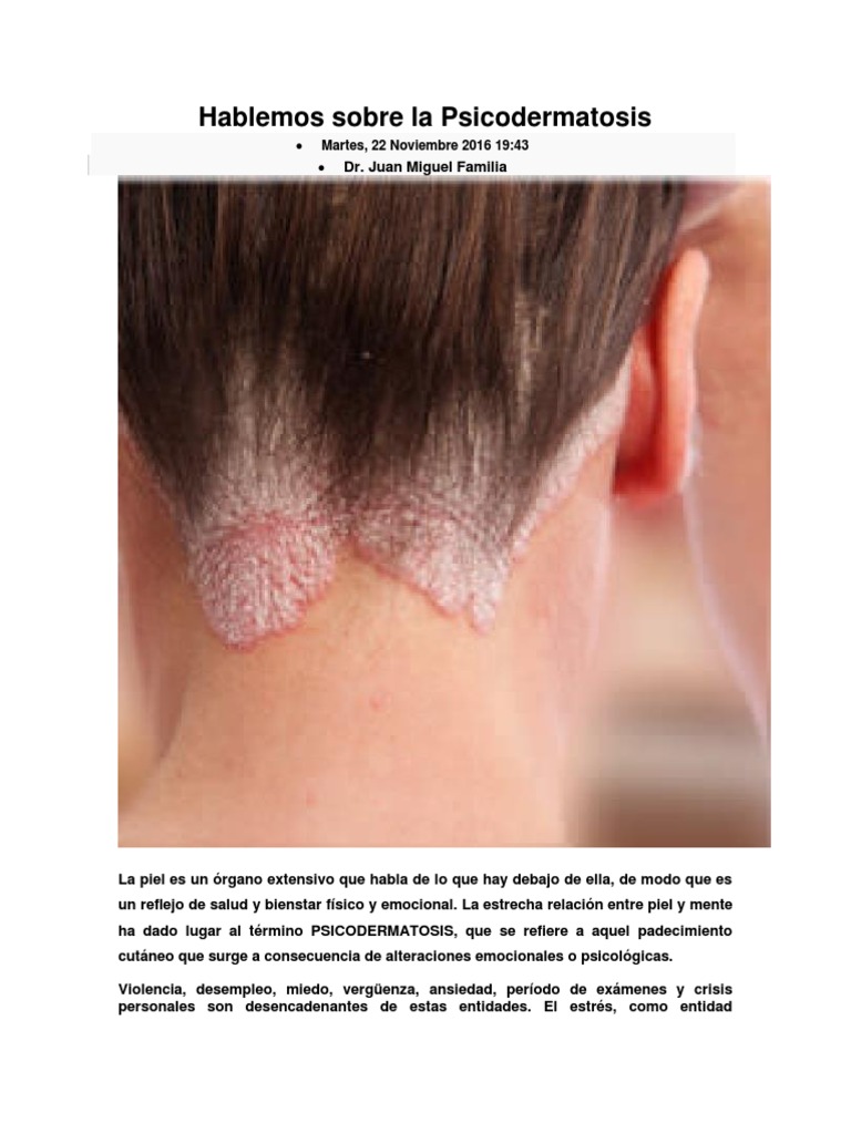 Psicodermatosis | PDF | Psoriasis | Psicología anormal