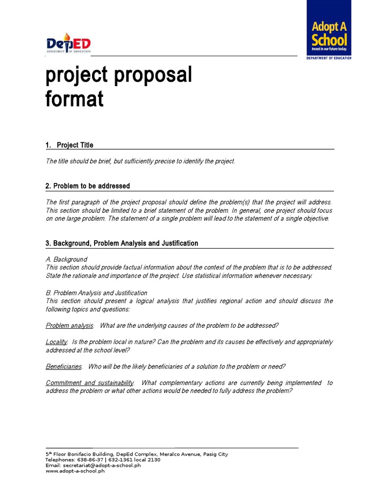 Project Proposal Format - New | PDF | Monitoring And Evaluation ...