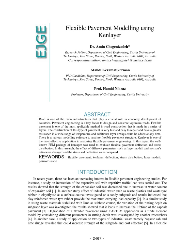 Flexible Pavement Modelling Using Kenlayer: Dr. Amin Chegenizadeh | PDF | Road Surface ...