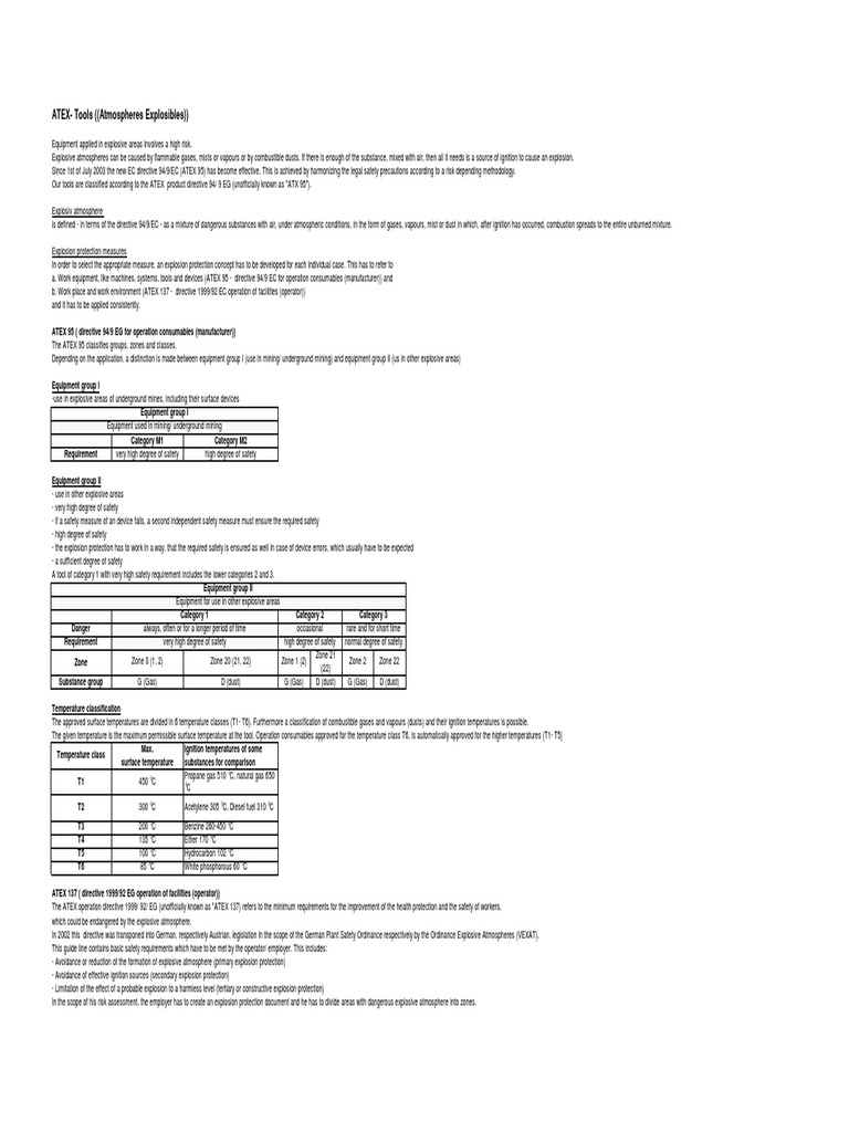 Atex Tools | PDF | Safety | Gases