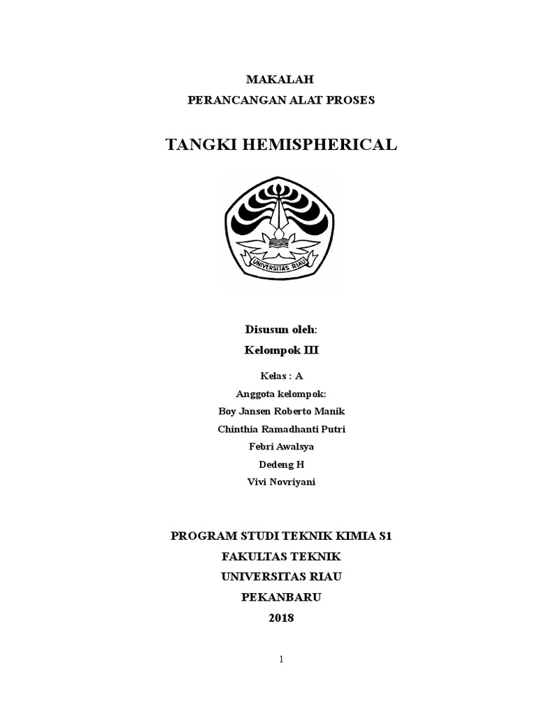 Makalah PAP Tangki Hemisperichal | PDF | Sains & Matematika | Teknologi ...
