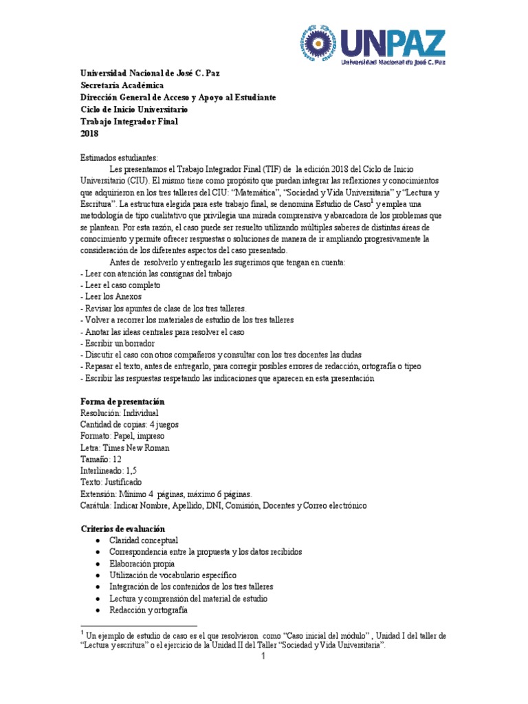 Trabajo Final Integrador CIU - 2018 | PDF | Hospital | Población