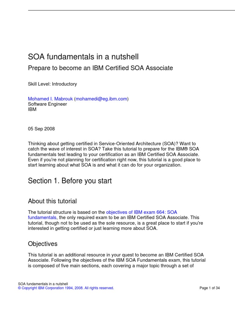 SOA Fundamentals in A Nutshell | PDF | Soap | Service Oriented Architecture