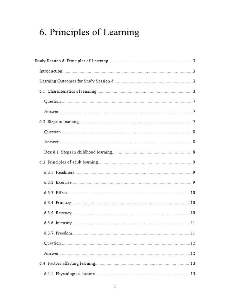 Principles of Learning | PDF | Psychological Concepts | Cognition