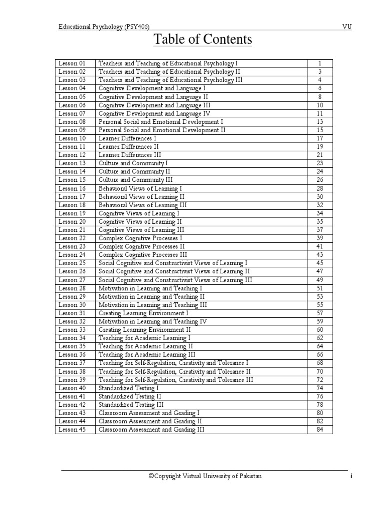 PSY 406 Handouts 1-45 (Final) | PDF | Educational Psychology | Teachers