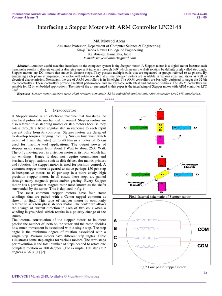Interfacing A Stepper Motor With ARM Controller LPC2148 | Download Free ...