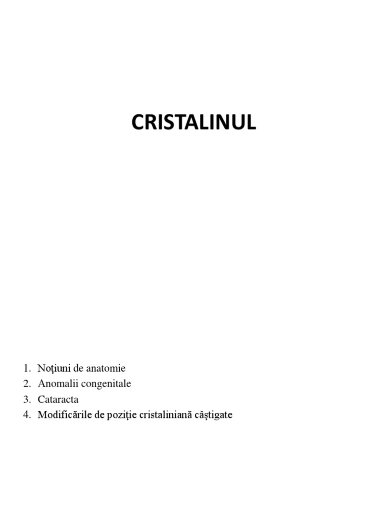 Cristalinul | PDF
