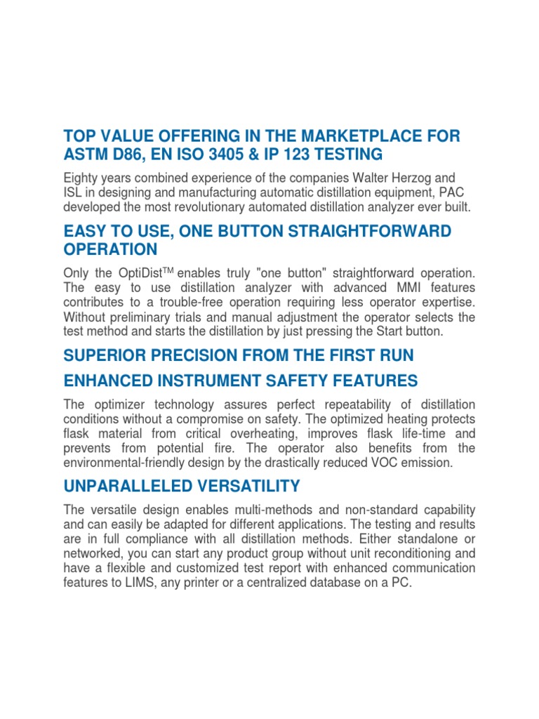 Optidist Report | PDF | Volatile Organic Compound | Distillation