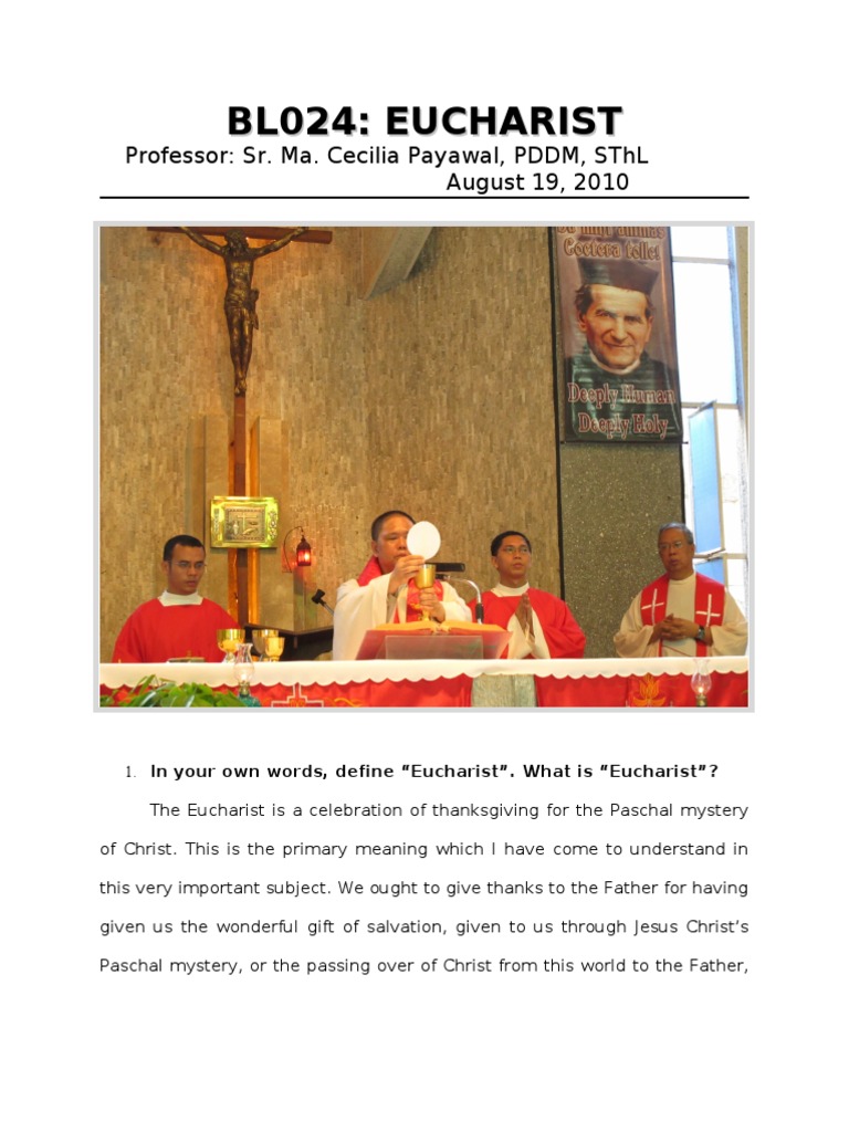 Significance of the Eucharist Explained | PDF | Eucharist | Catholic Church