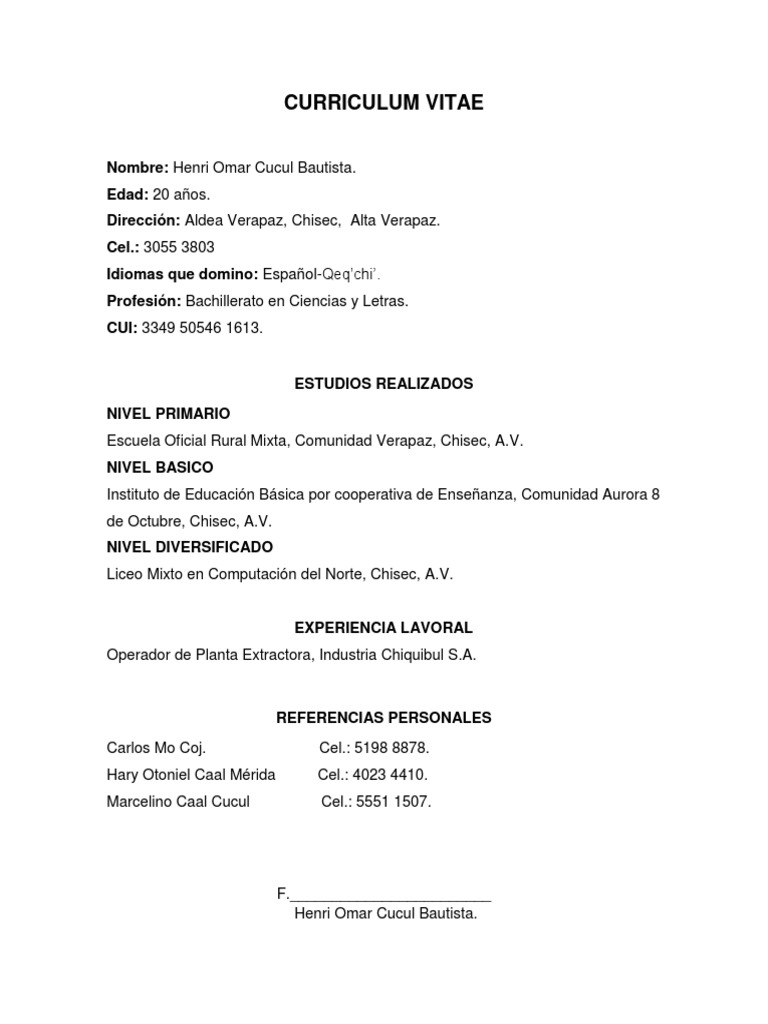 Curriculum Vitae Omar | PDF
