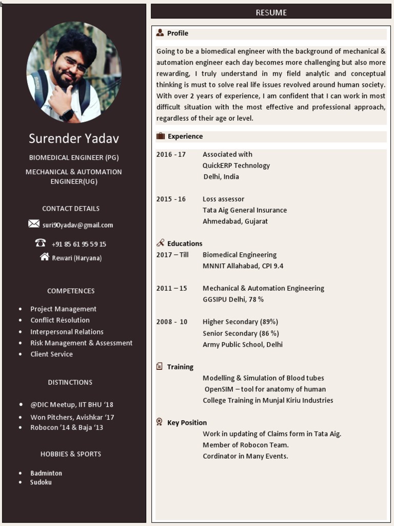 Single Page Effective Modern Resume | Download Free PDF | Science And ...