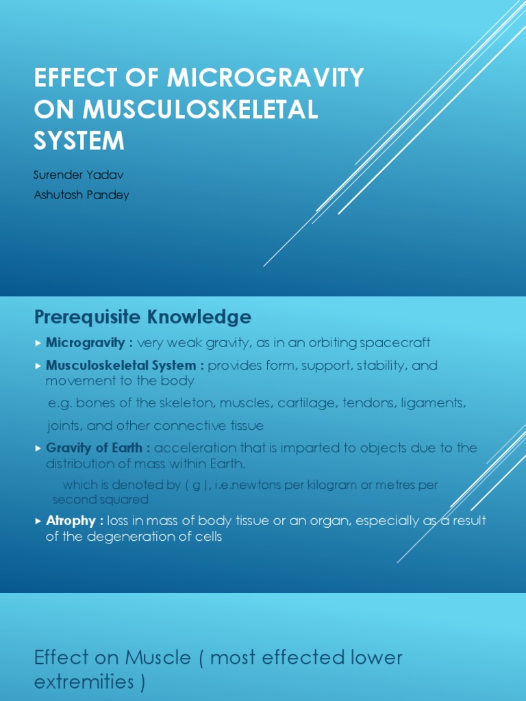 Effect of Microgravity On Musculoskeletal System | PDF | Micro G ...