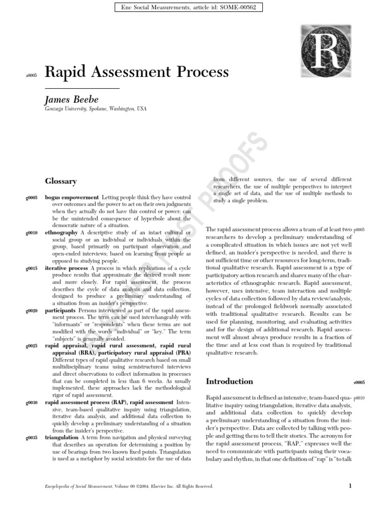 Understanding the Rapid Assessment Process | PDF | Qualitative Research ...