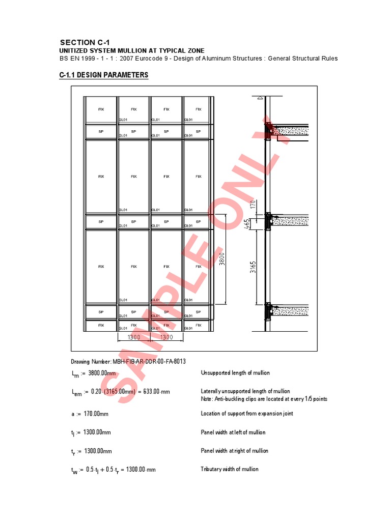 Aluminium Mullion Design Parameters | PDF | Buckling | Bending