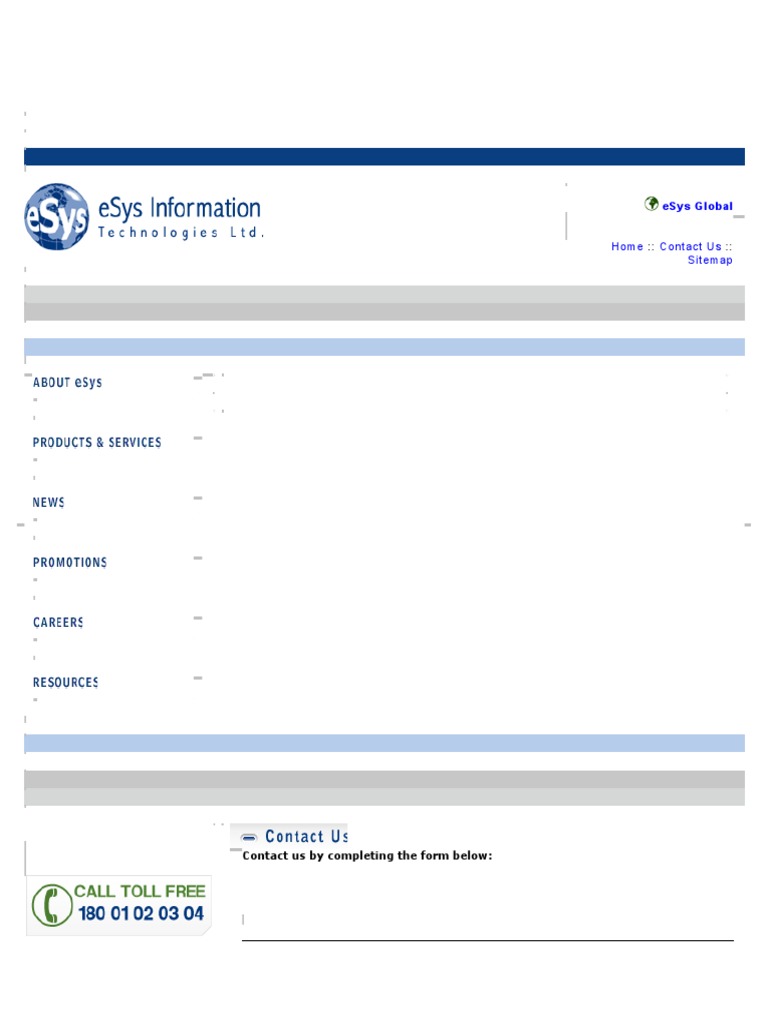 Esys Global: Home Contact Us Sitemap | PDF