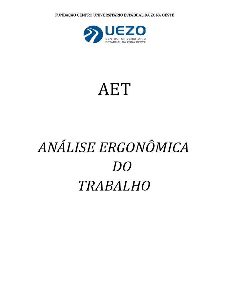 Análise Ergonômica Do Trabalho1 | PDF | Fatores humanos e Ergonomia | Consultor