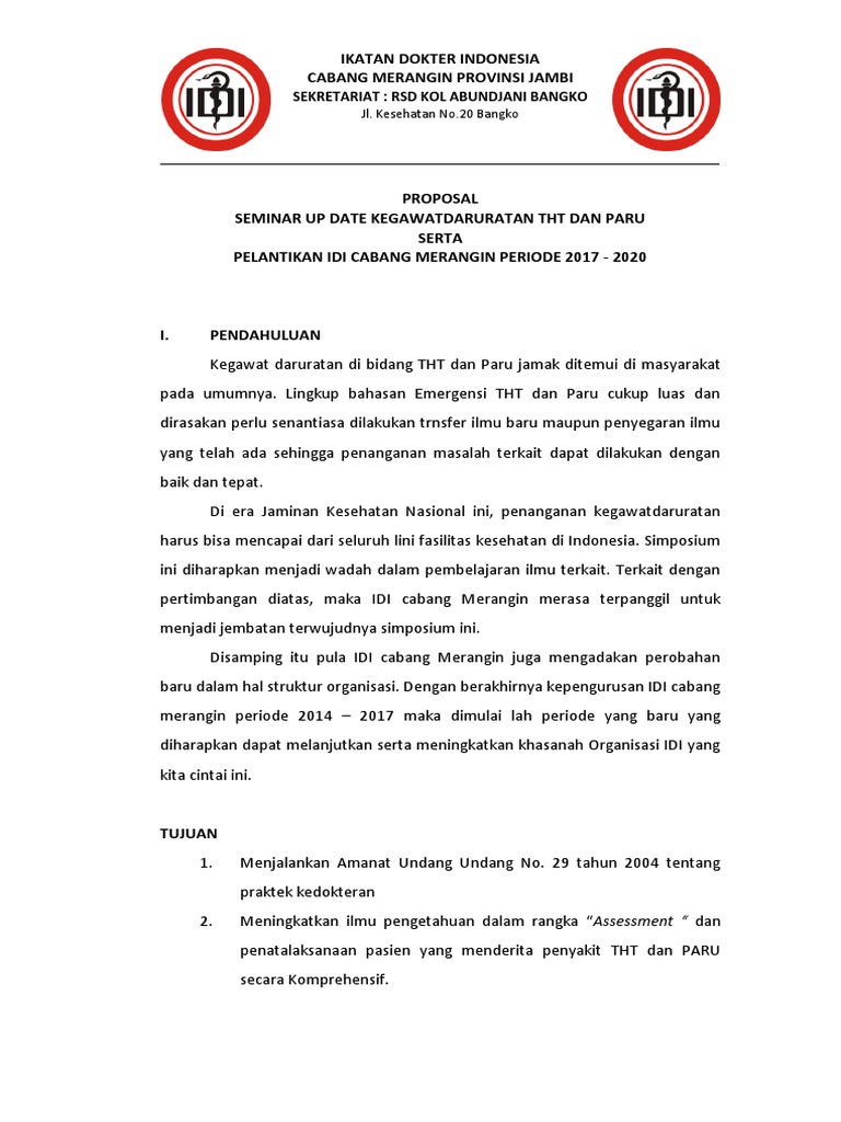 Proposal Pelantikan IDI | PDF