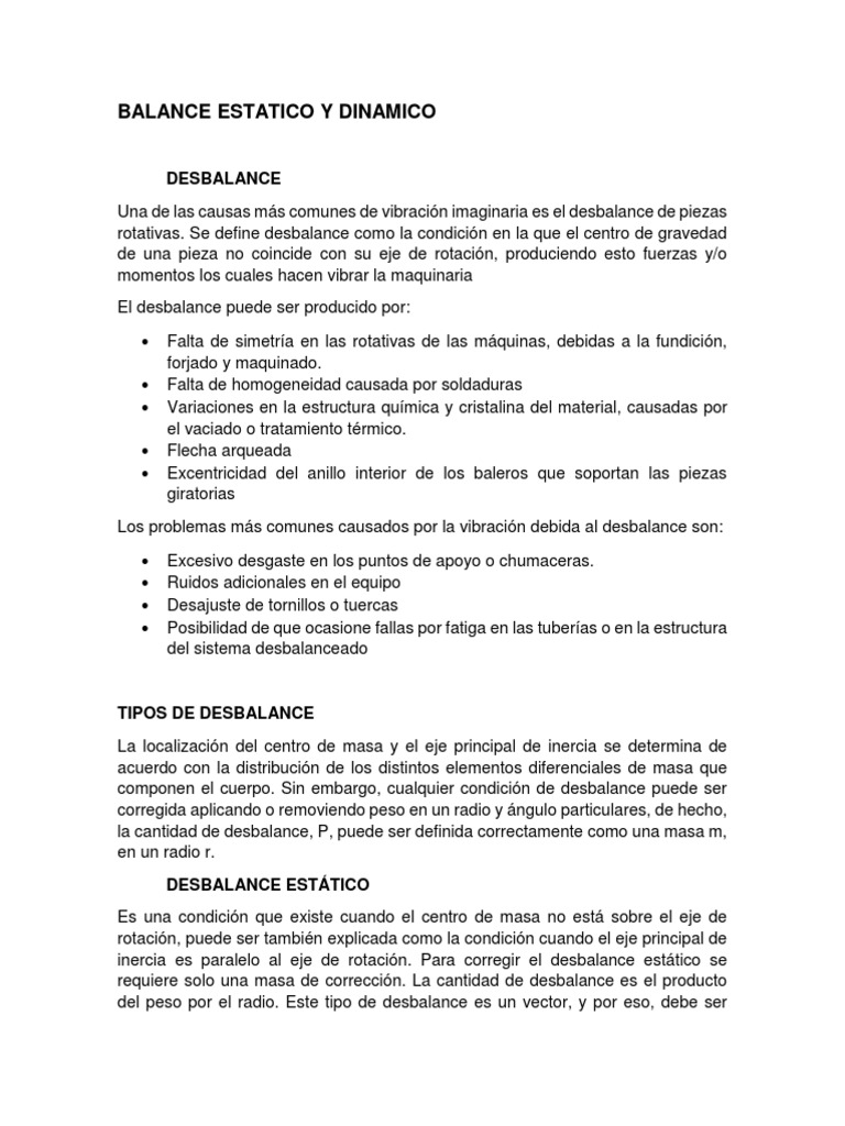 Balance Estatico y Dinamico | PDF | Rotación | Vector Euclidiano