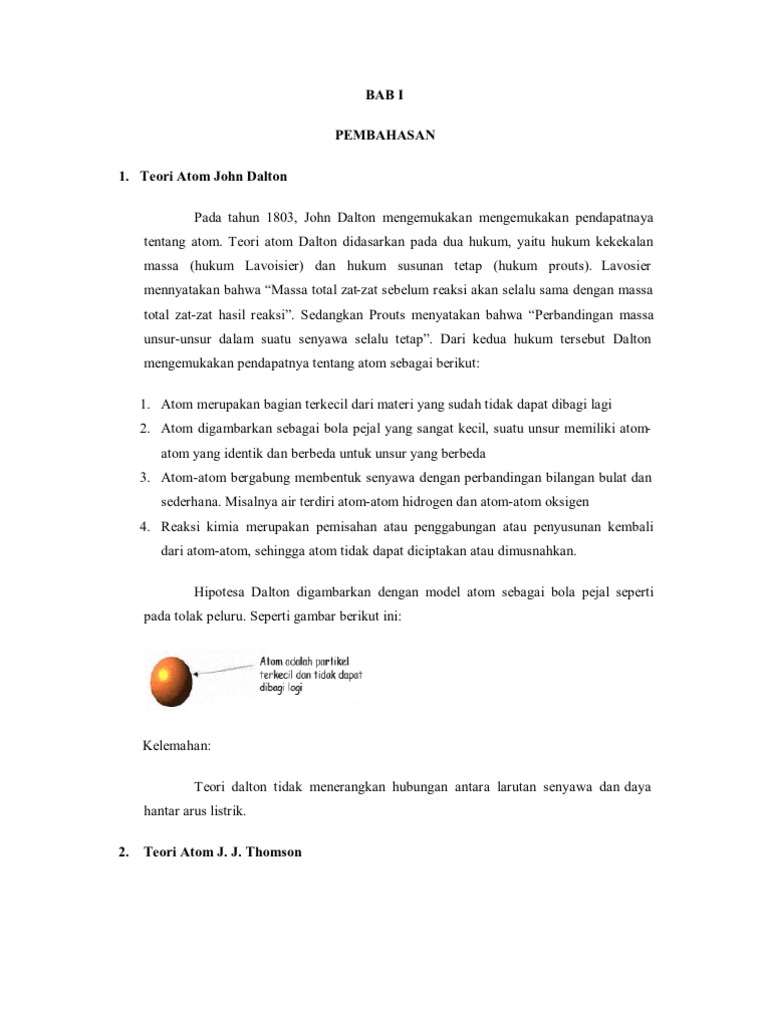 Makalah Teori Atom | PDF