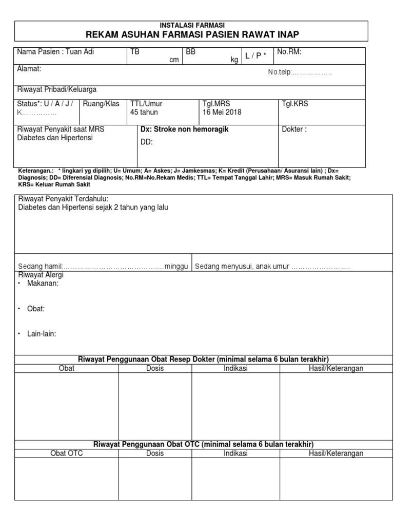 Form Asuhan Farmasi | PDF